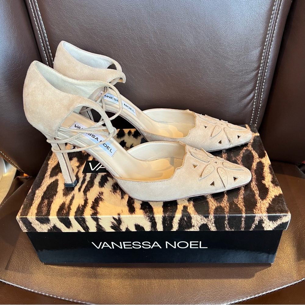 Vanessa Noel Tan Suede Stiletto High Heel Topaz Veluk… - Gem